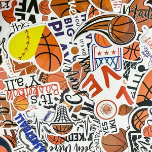 100pcs Basketball Stickers, Waterproof Hoop Decals, Sport Stickers Pack ...