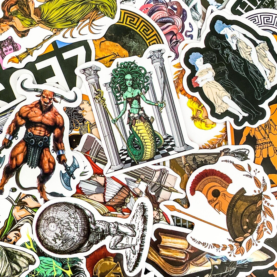 100pcs Mythology Stickers, Greek Gods and Heroes Stickers, Waterproof ...