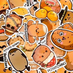 100pcs Kawaii Potato Stickers, Cute Vinyl Stickers, Funny Waterproof ...