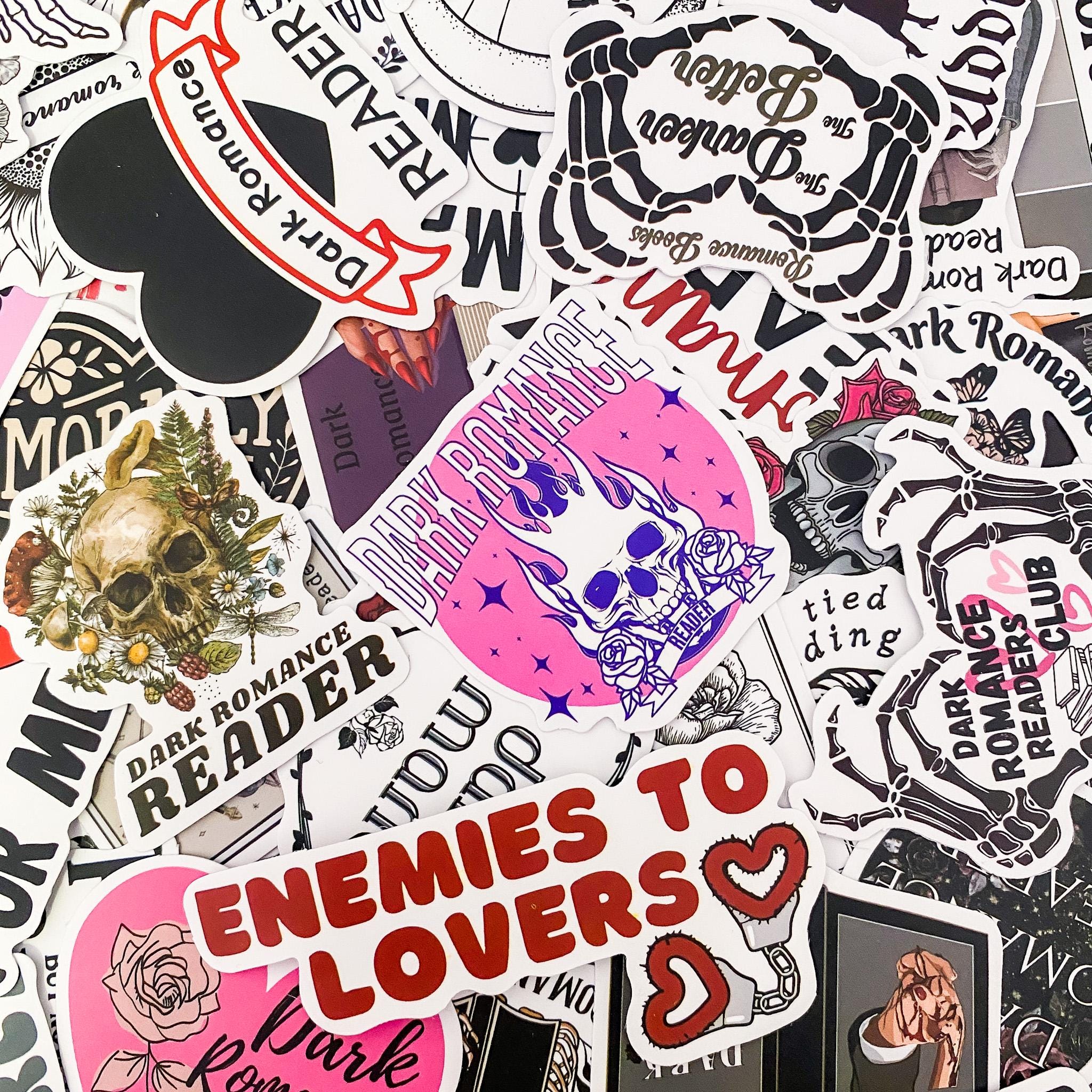 50pcs Gothic Stickers, Dark Romance Addict, Dark Aesthetic, Skull ...