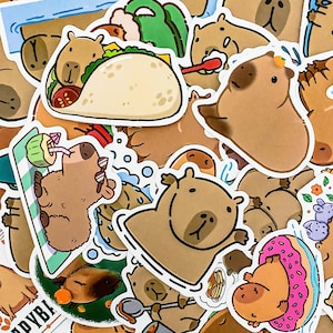 100pcs Capybara Stickers for Kids, Adorable Animal Stickers, Waterproof ...