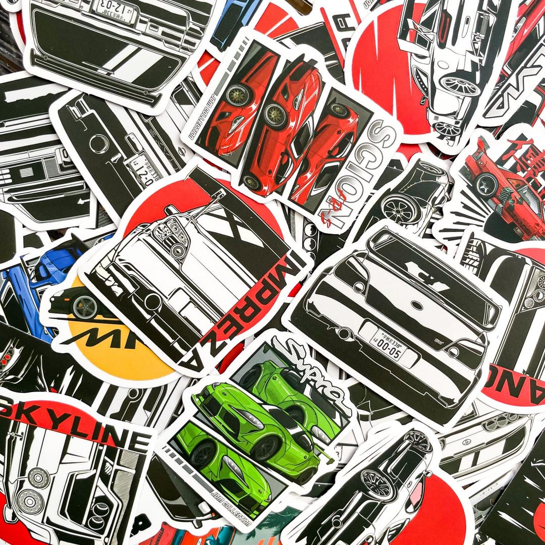 50pcs Cool JDM Stickers, Custom JDM Cars, Vinyl Racing Stickers, Drift ...