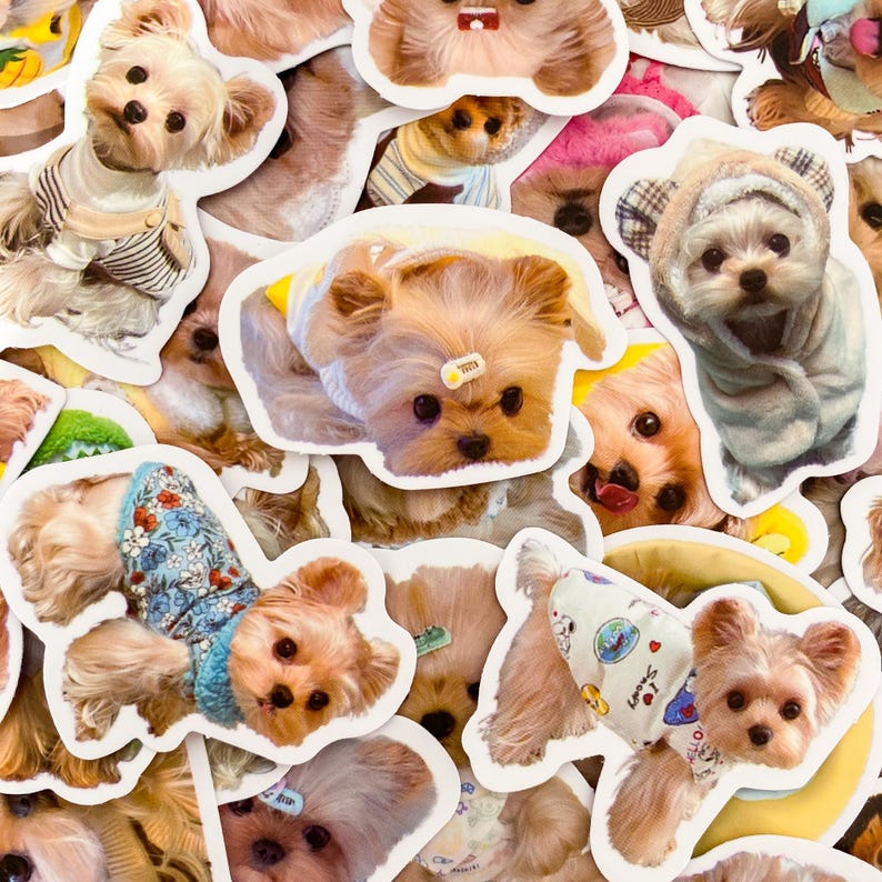 50pcs Yorkshire Terrier Stickers, Dog-themed Vinyl Stickers, Waterproof ...