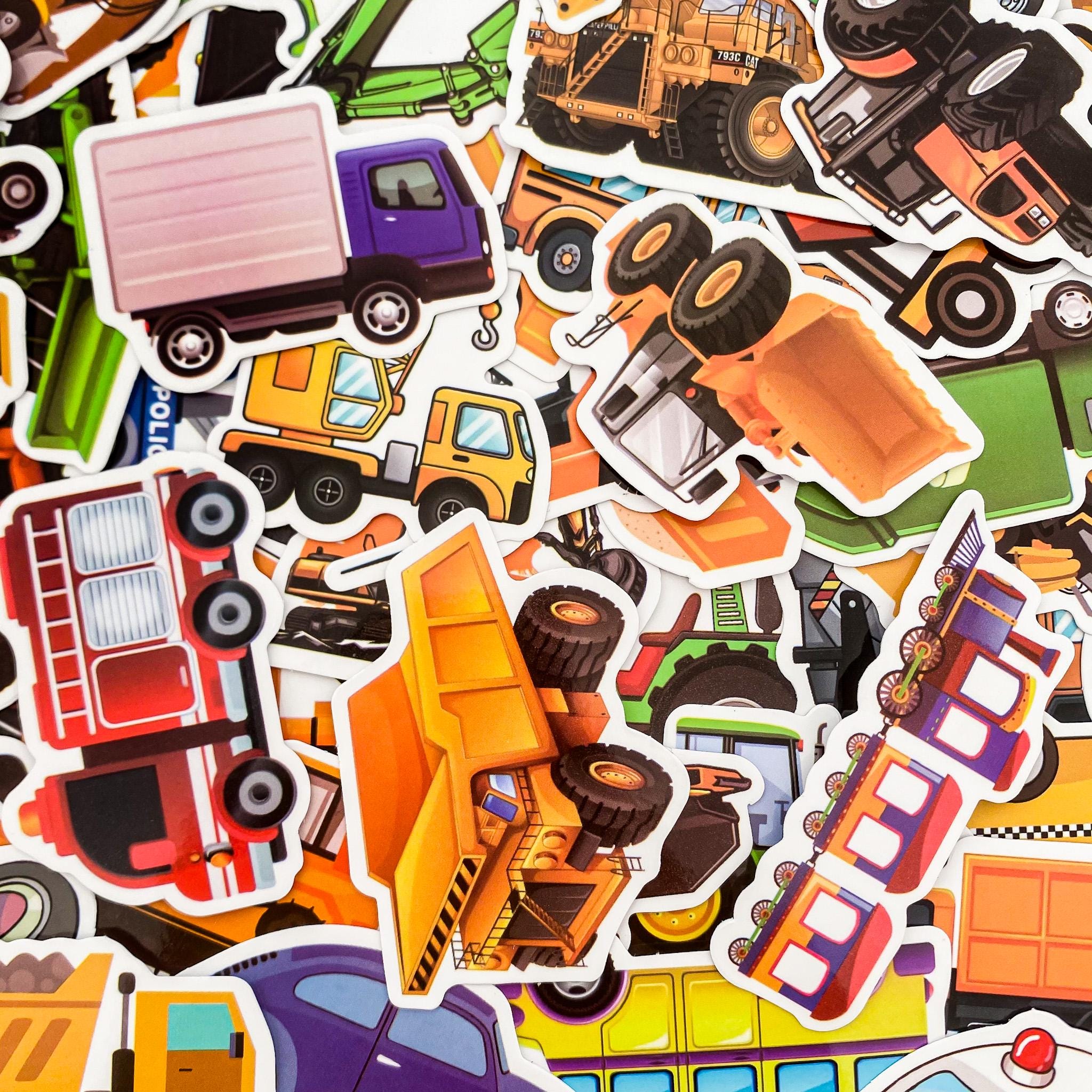50pcs Kids Transportation Stickers Pack, Fun Learning Vehicle Stickers ...