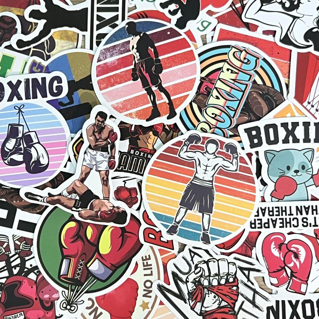 100pcs Boxing Stickers, Boxing Sticker Set for Bottle Laptop Books ...
