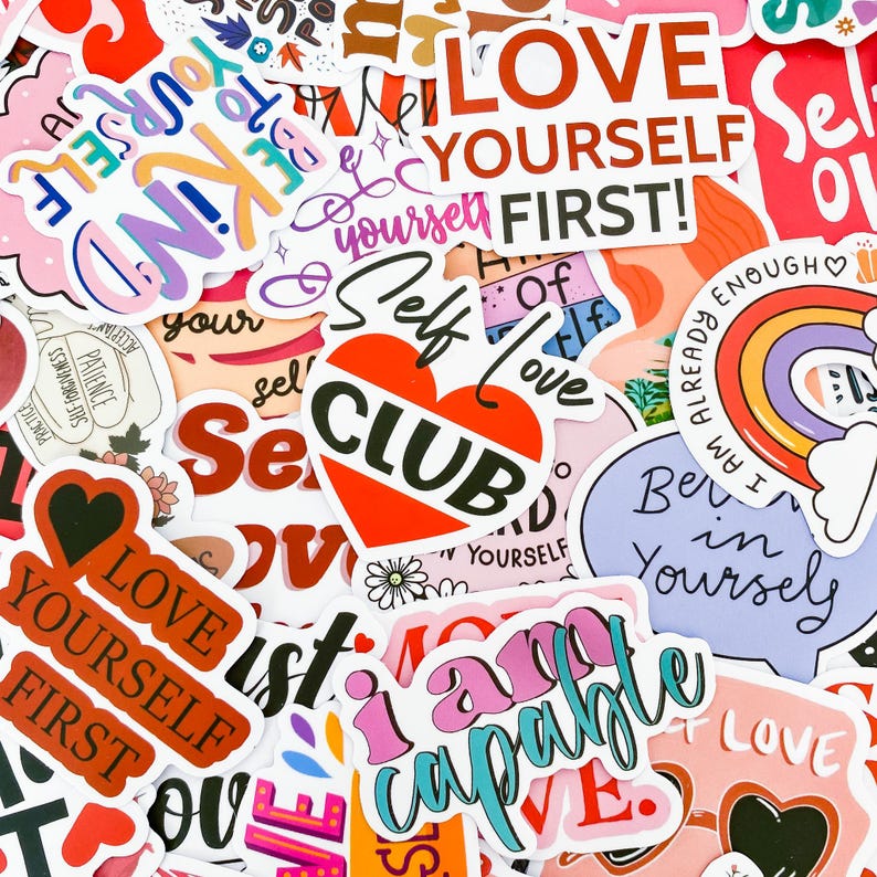 50pcs Self Love & Self Care Sticker Pack, Positivity Stickers, Floral ...