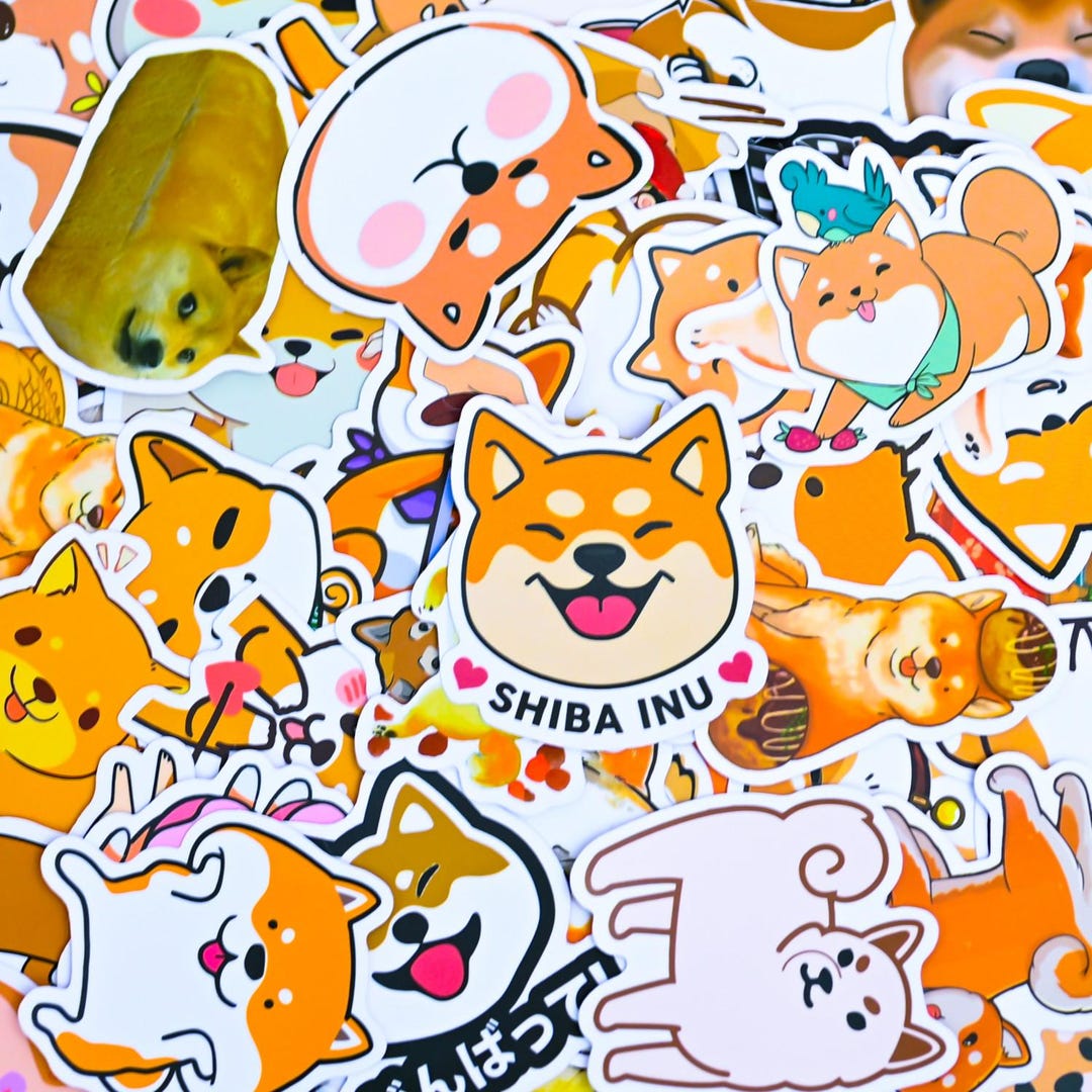 100 Random Shiba Inu Vinyl Stickers Pack - Cute Dog Stickers for Water ...