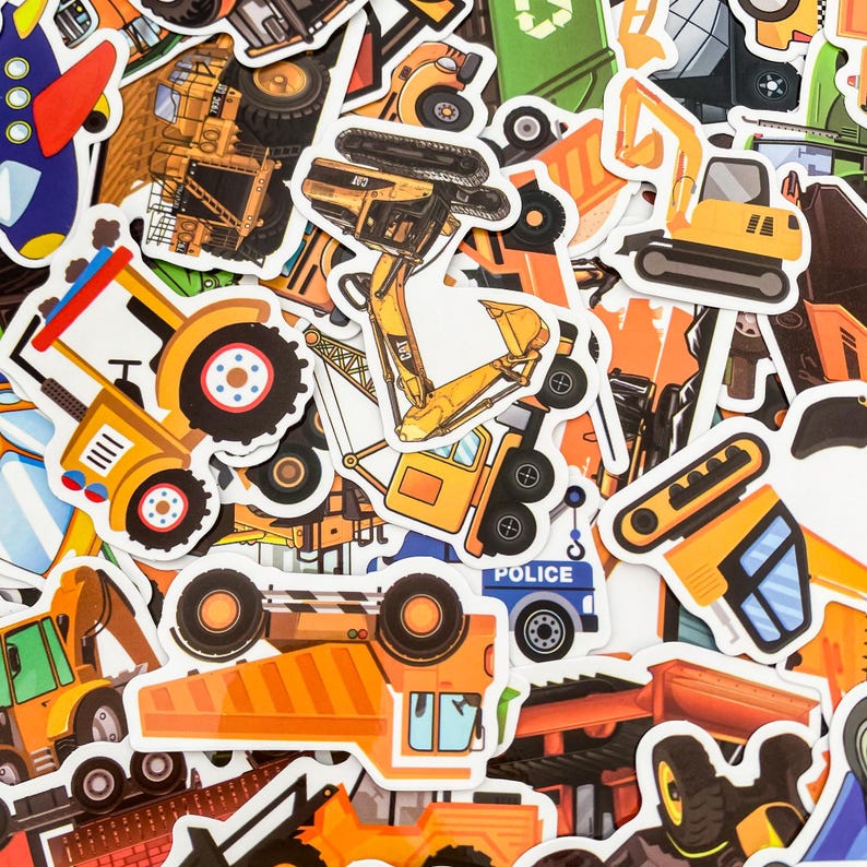 50pcs Kids Transportation Stickers Pack, Fun Learning Vehicle Stickers ...