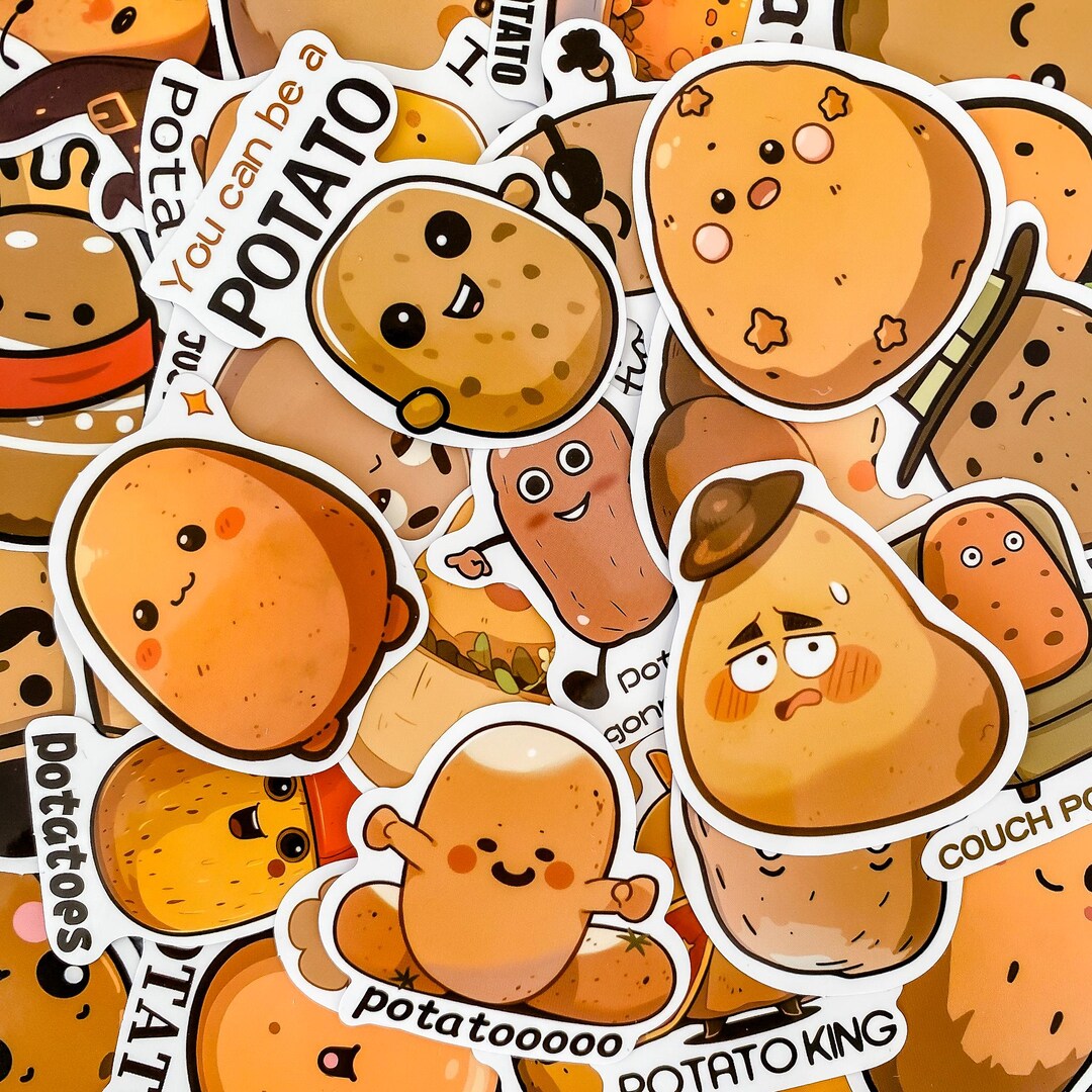 100pcs Kawaii Potato Stickers, Cute Vinyl Stickers, Funny Waterproof ...