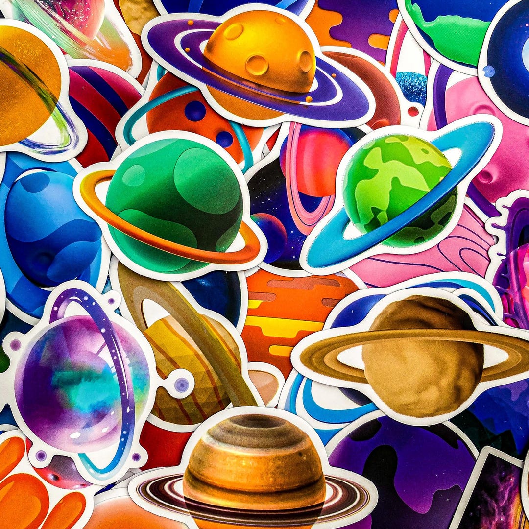 100pcs Space Stickers, Outer Space Waterproof Planet Stickers ...