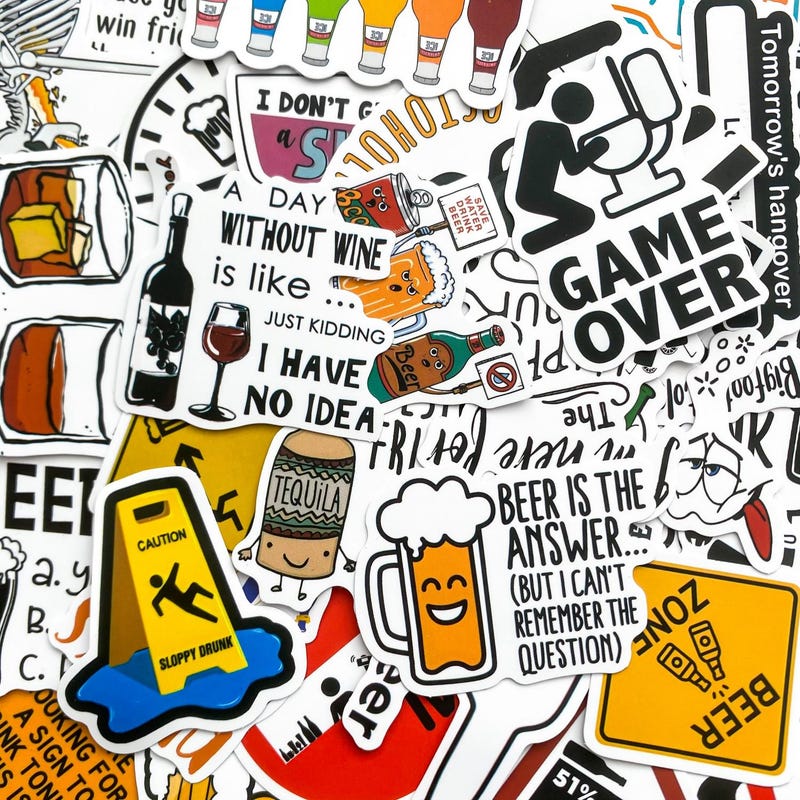 Funny Stickers Alcohol - Etsy