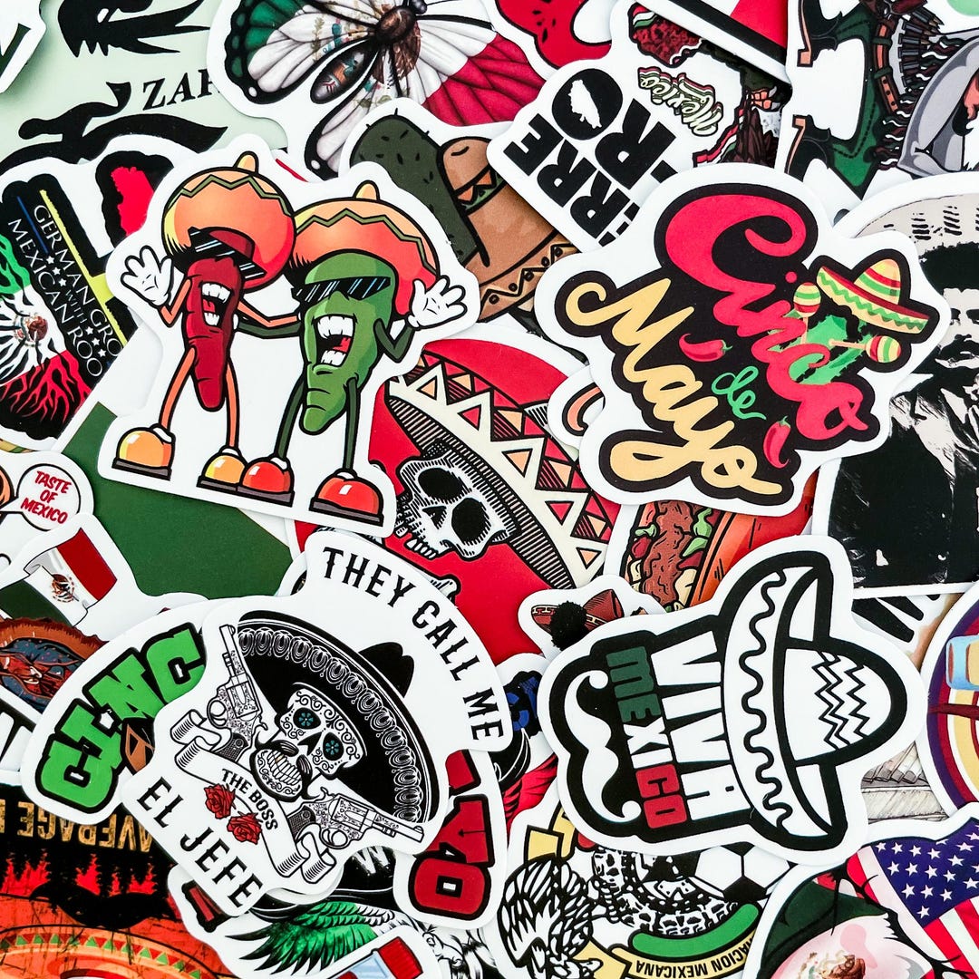 100pcs Fiesta Party Stickers, Mexican Stickers, Waterproof Stickers ...