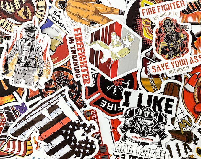 Firefighter Vinyl Sticker | Custom Firefighter Sticker | Firefighter ...