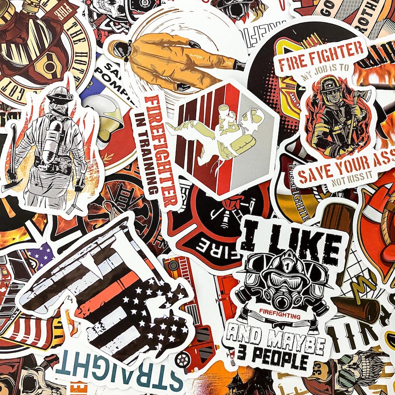 Firefighter Card Decal - Etsy