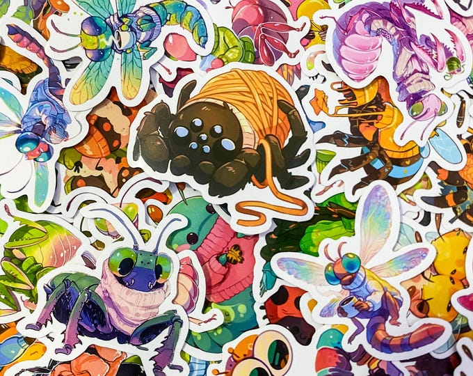 Bug Buddies Sticker Sheet | Cute Insects Stickers | Beetle, Snail ...