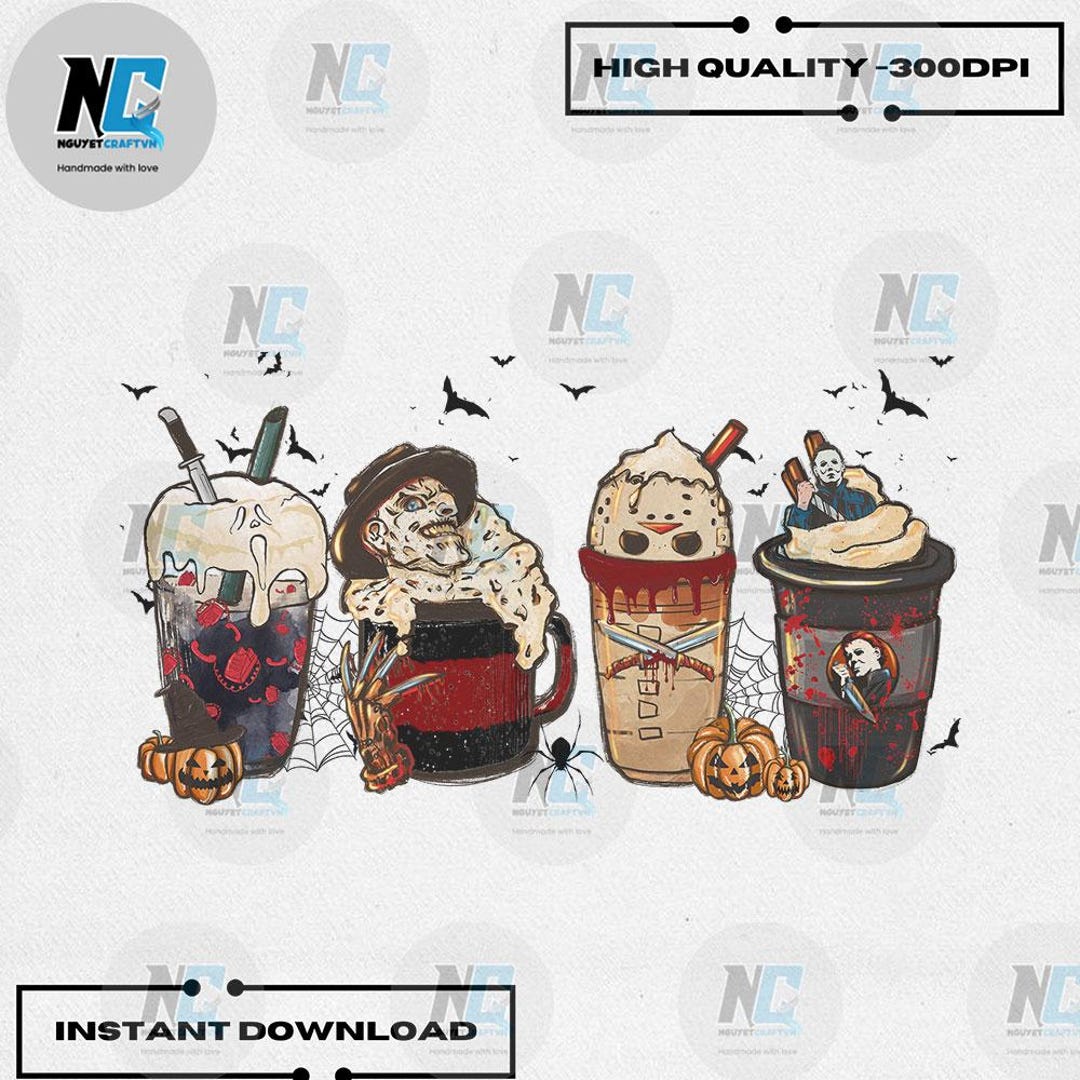 Horror Movie Halloween Coffee PNG, Halloween Coffee Png, Horror Coffee ...