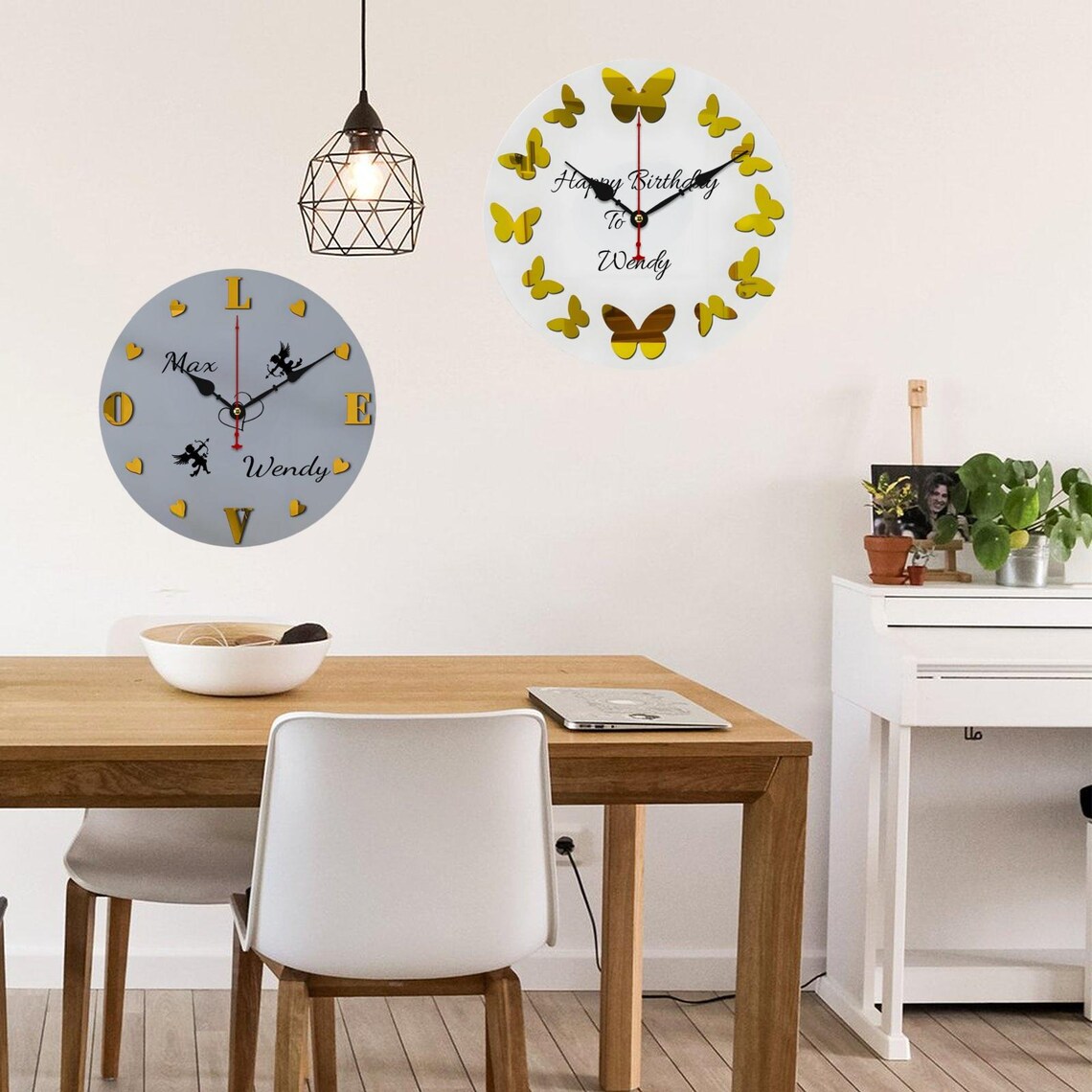 Wooden Wall Clock Without Scale Customizable Silent Design for Modern ...