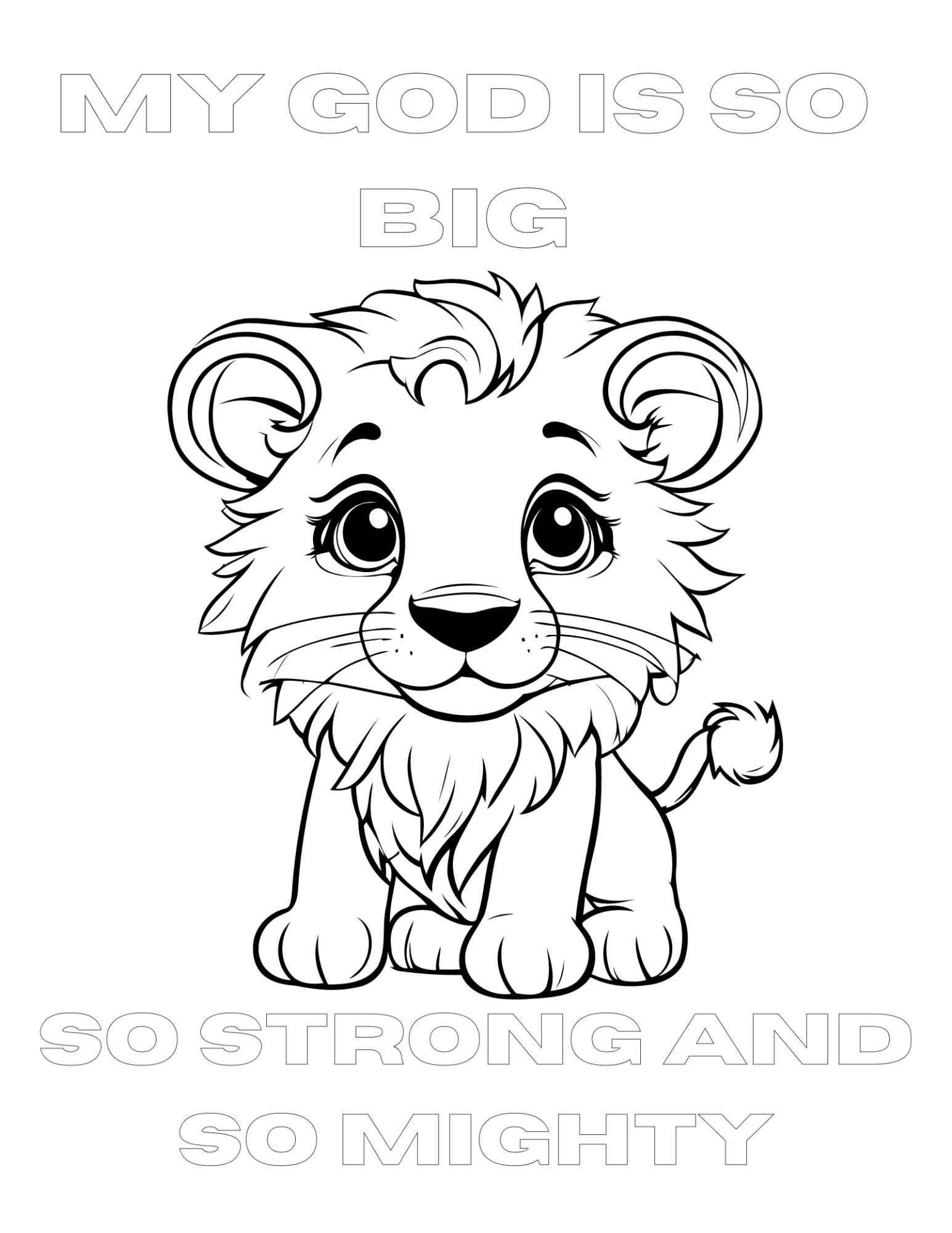Christian Kids Coloring Sheet: My God is so Big (digital Download) - Etsy