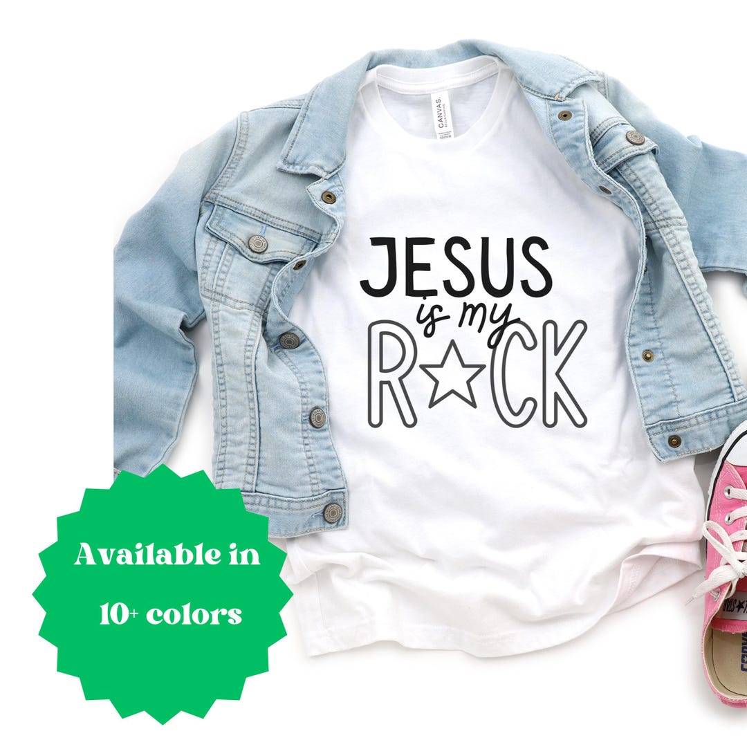 Jesus is My Rock Tshirt Back Print Christian T Shirt Jesus Saves T ...