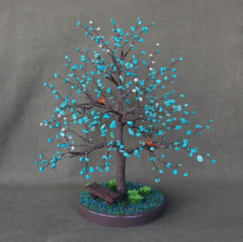 Turquoise Tree of Happiness - Etsy
