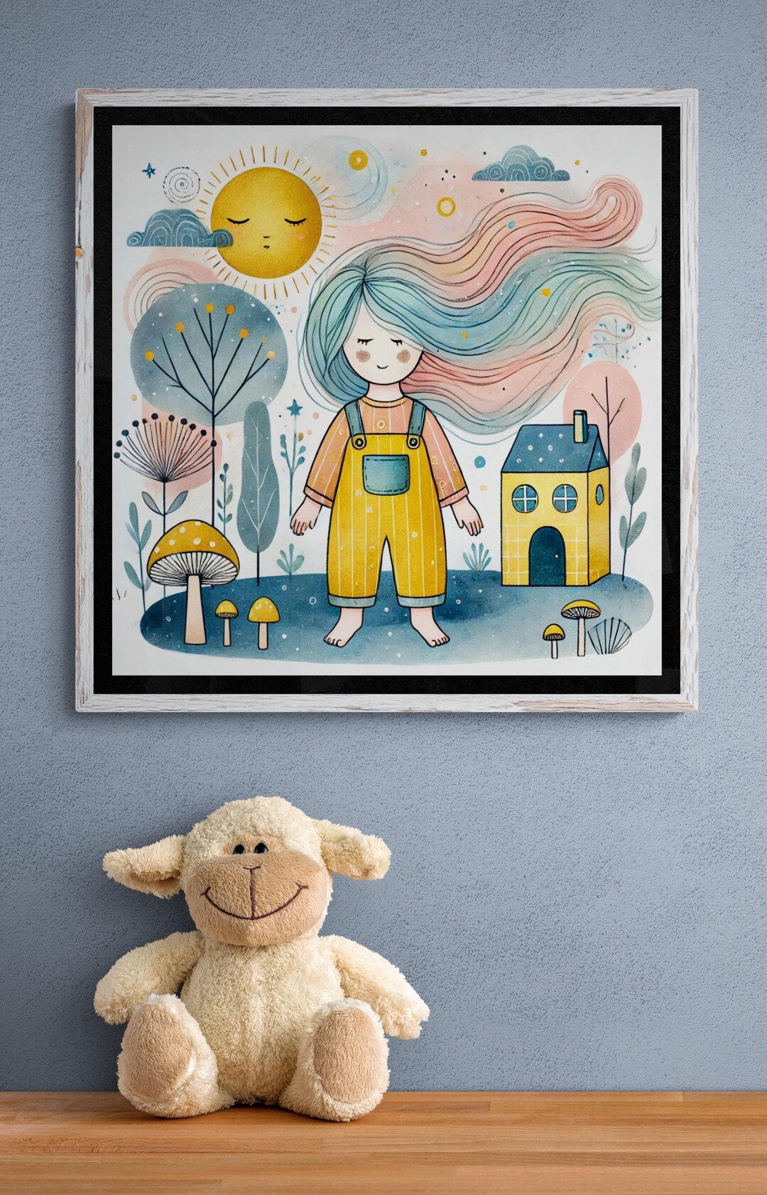 Illustration Wall Art Decor, Handmade Painting Digital Print, Young ...