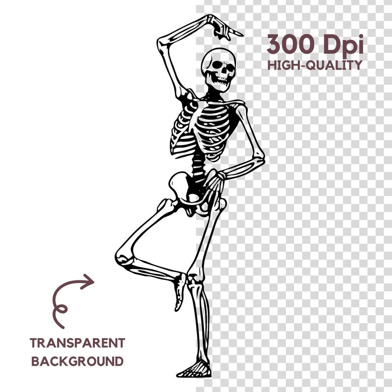 Dancing Skeletons Clipart: Halloween PNG & SVG Bundle (digital Art) - Etsy
