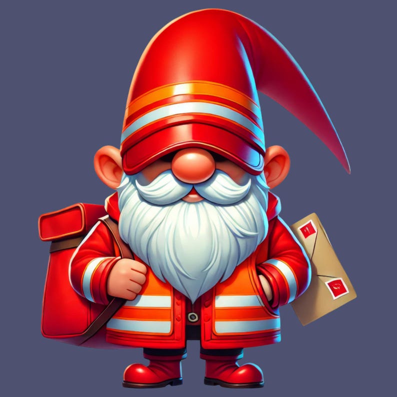 Mail Carrier Gnome Clipart Bundle – Christmas Postman Gnomes PNG Files ...