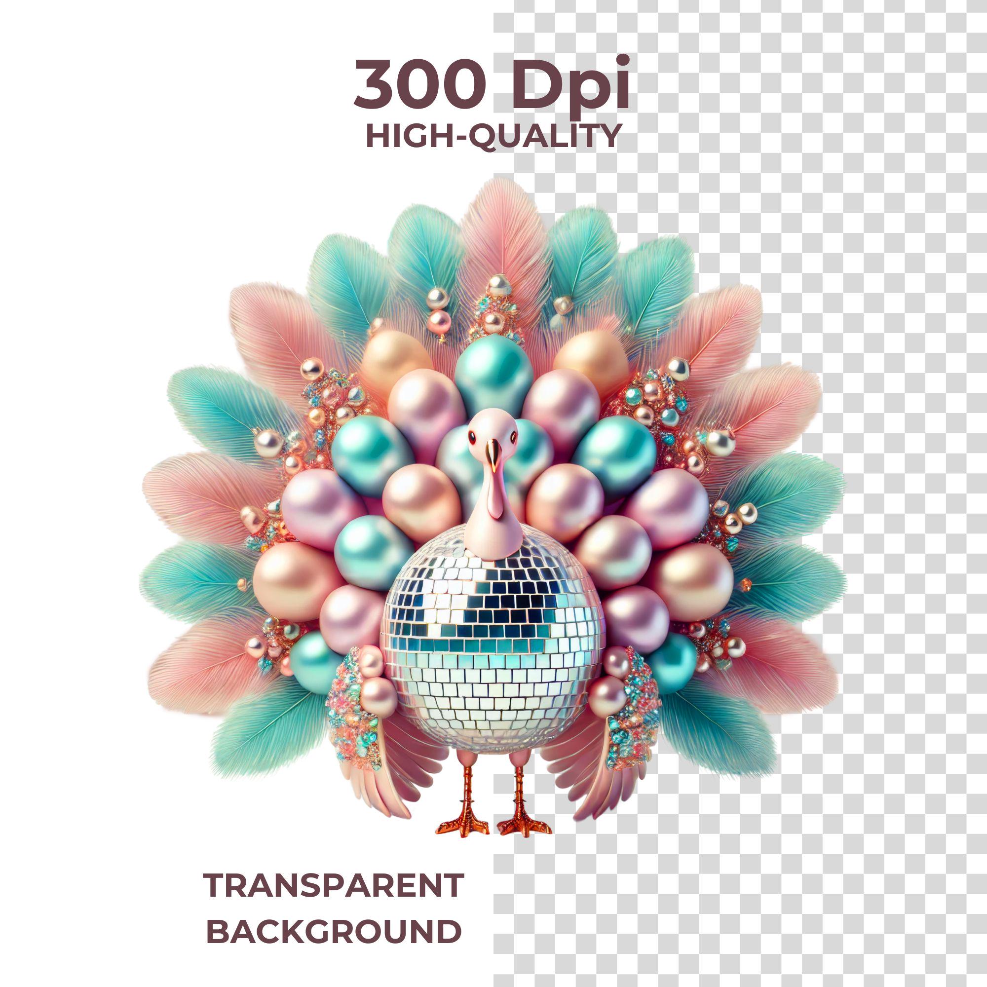 Glam Disco Turkey Clipart Set, 4 Luxurious Thanksgiving Designs ...