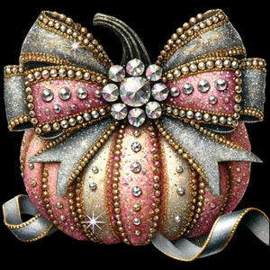 Glam Halloween Pumpkin Clipart Set, 16 Sparkling Watercolor Pumpkins ...