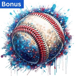 Sequin Baseball PNG Sublimation Bundle, Glitter Baseball Clipart Set ...