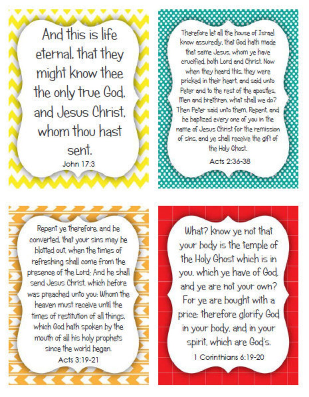 New Testament LDS Scripture Mastery Flashcards - Etsy