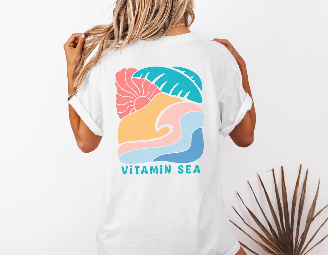 Vitamin Sea T-shirt for Ocean Lovers, Beachy Style Shirt, Back Printed ...