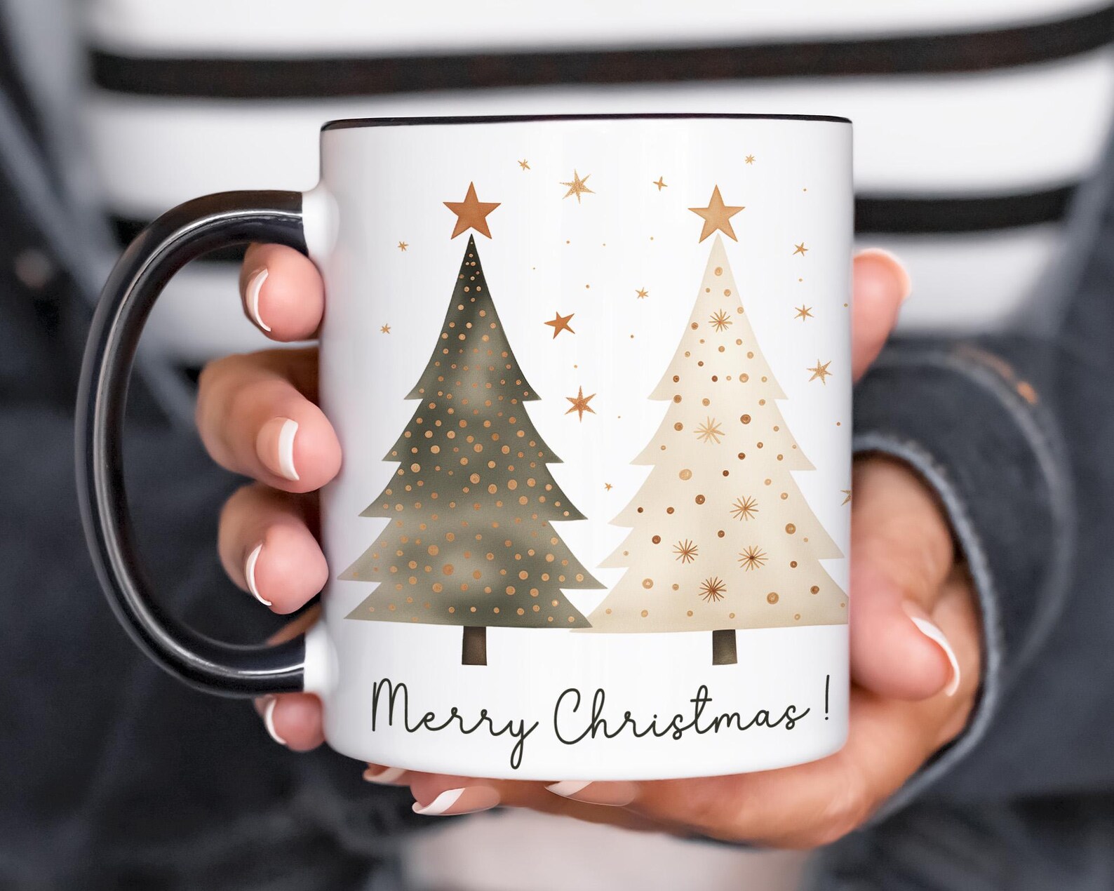 Lovely Merry Christmas Mug, Unique Hot Chocolate Mug, Different Handle ...
