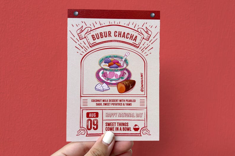 Singapore National Day Dessert Postcards - Etsy