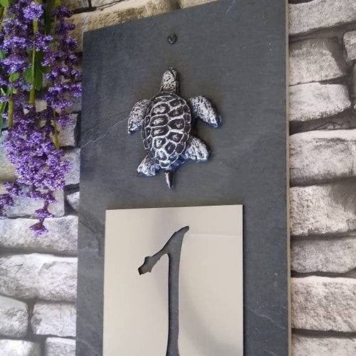Sea Turtle Oval Address Sign - Etsy