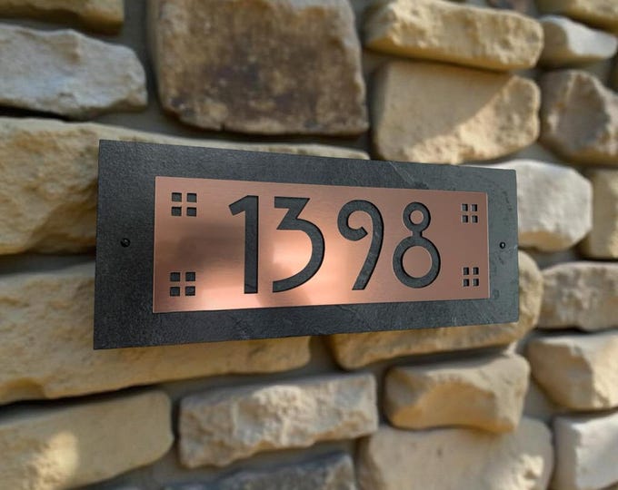 SIGN210 12" X 8" X 3/4" Engraved Craftsman House Number Sign, Custom ...