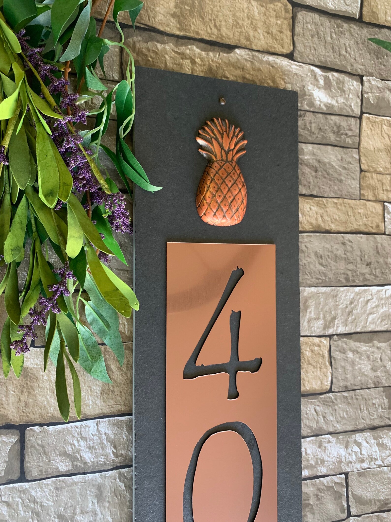 TROPICAL PINEAPPLE House Numbers Coastal Tropical Vertical | Etsy