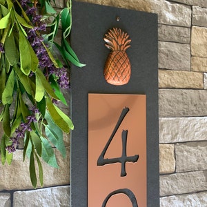 TROPICAL PINEAPPLE House Numbers Coastal Tropical Vertical | Etsy