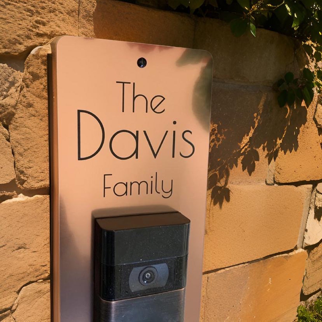 Personalized Video Doorbell Mounting Plate, Copper, Gold or Platinum - Etsy