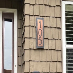 Modern Craftsman House Numbers, Customized Vertical Address Plaque ...