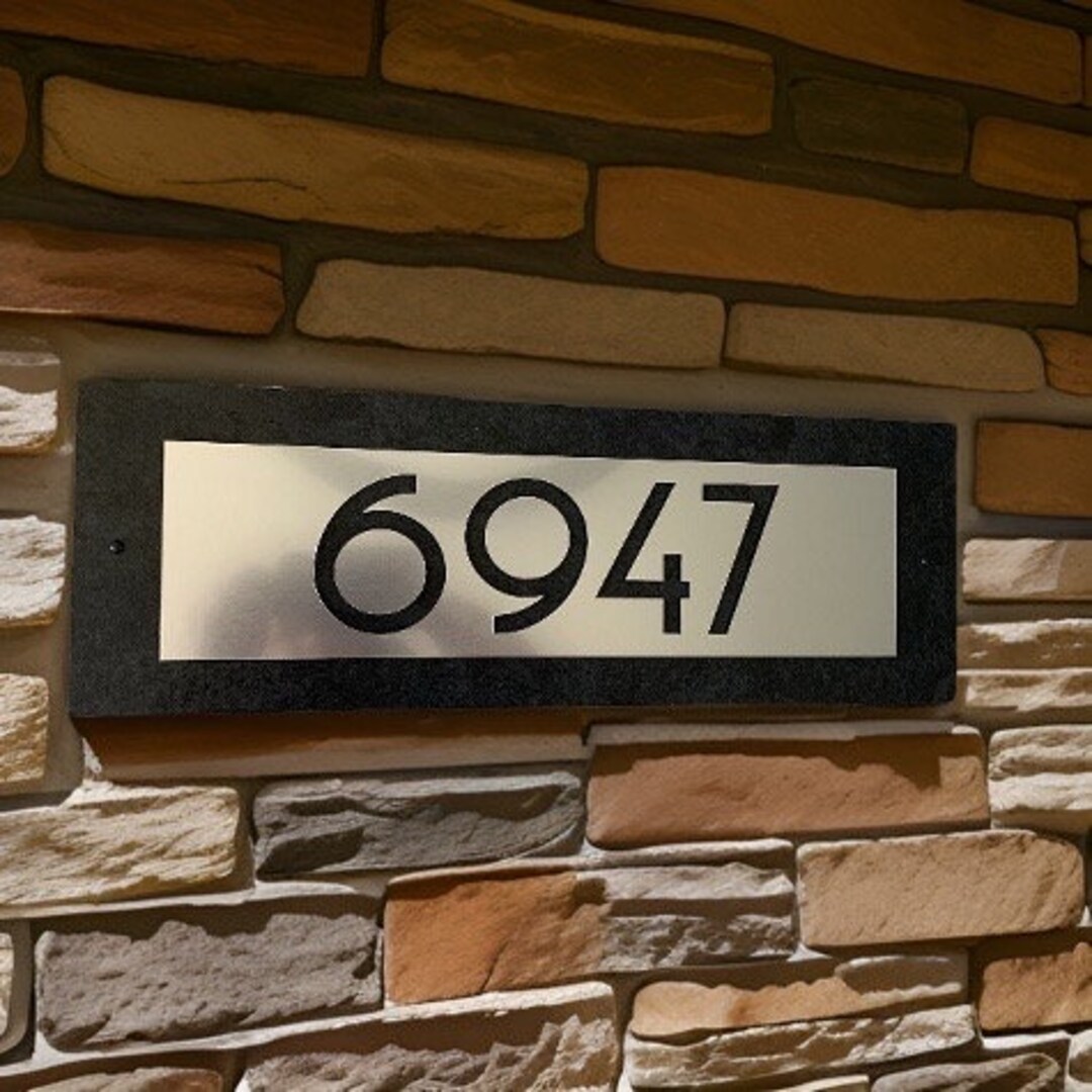 Modern Home Address Sign, Customized House Numbers, Platinum, Bronze or ...