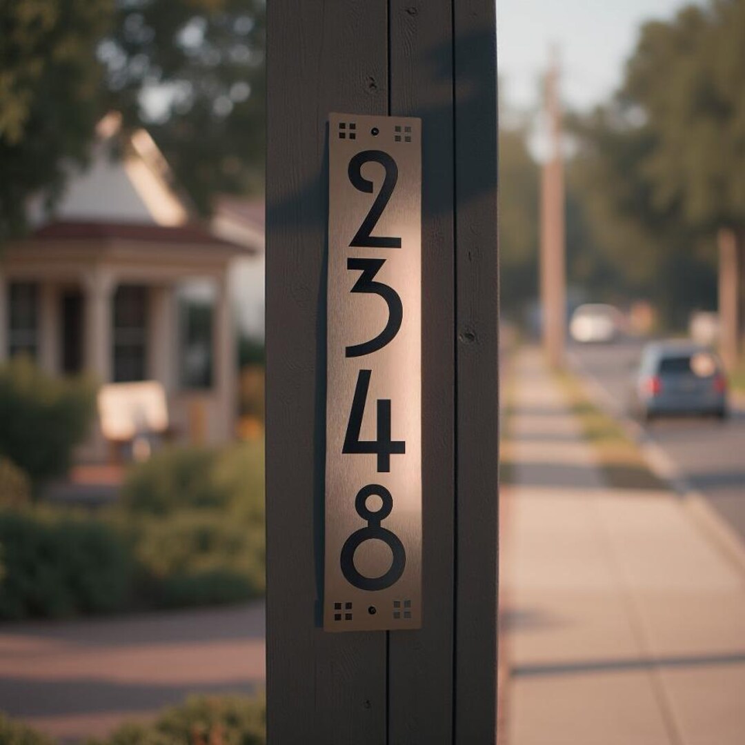 Craftsman Mailbox Post HOUSE NUMBERS, Vertical Copper Hill House Home ...