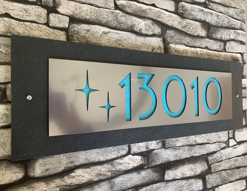 Mid Century Modern HOUSE NUMBERS Atomic Star Address Plaque - Etsy