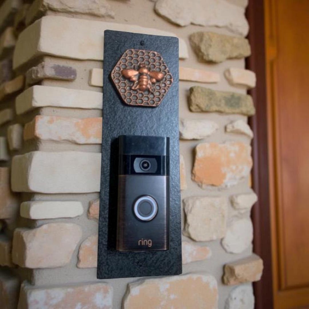 Slate Video Doorbell Mounting Plate With Bee Decor (12” X 4”) - Etsy