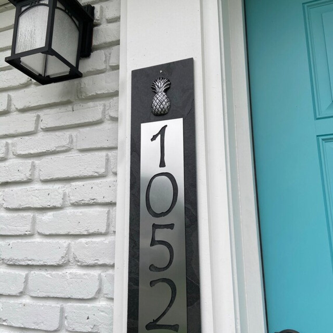 TROPICAL PINEAPPLE House Numbers Coastal Tropical Vertical - Etsy