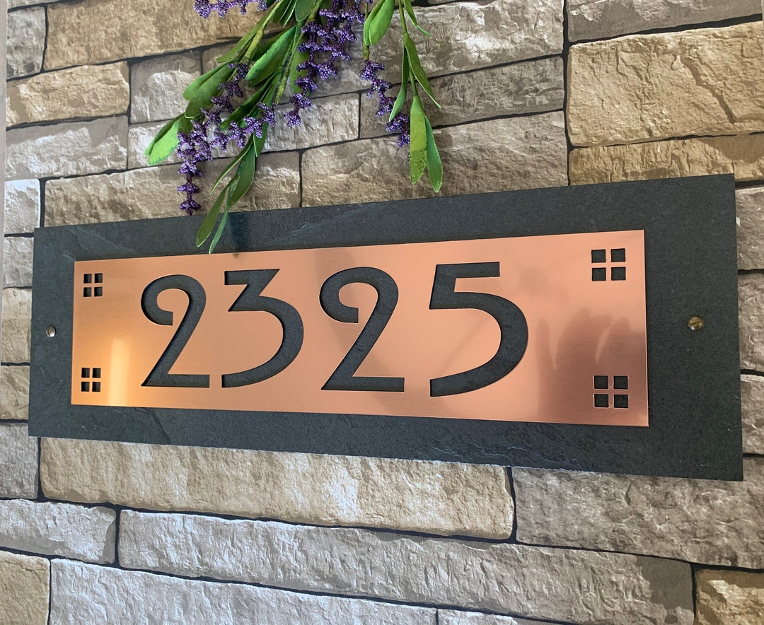 Craftsman HOUSE NUMBERS, Hill House Mission Style Address Plaque ...