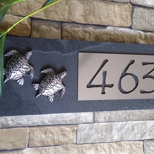 Sea Turtle Oval Address Sign - Etsy