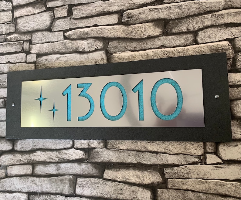 Mid Century Modern HOUSE NUMBERS Atomic Star Address Plaque | Etsy