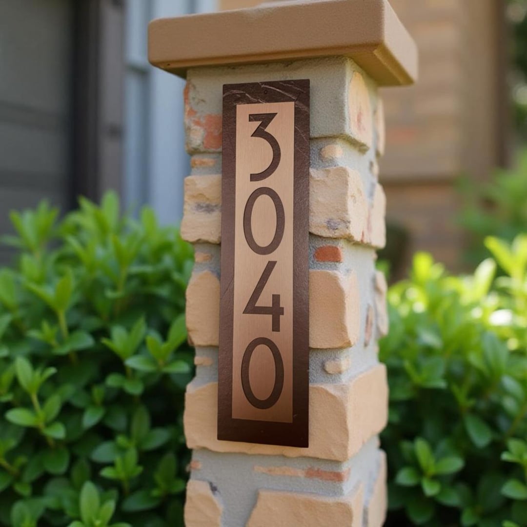Modern Slate House Number Plaque: Personalized Gift, Home Address Sign ...