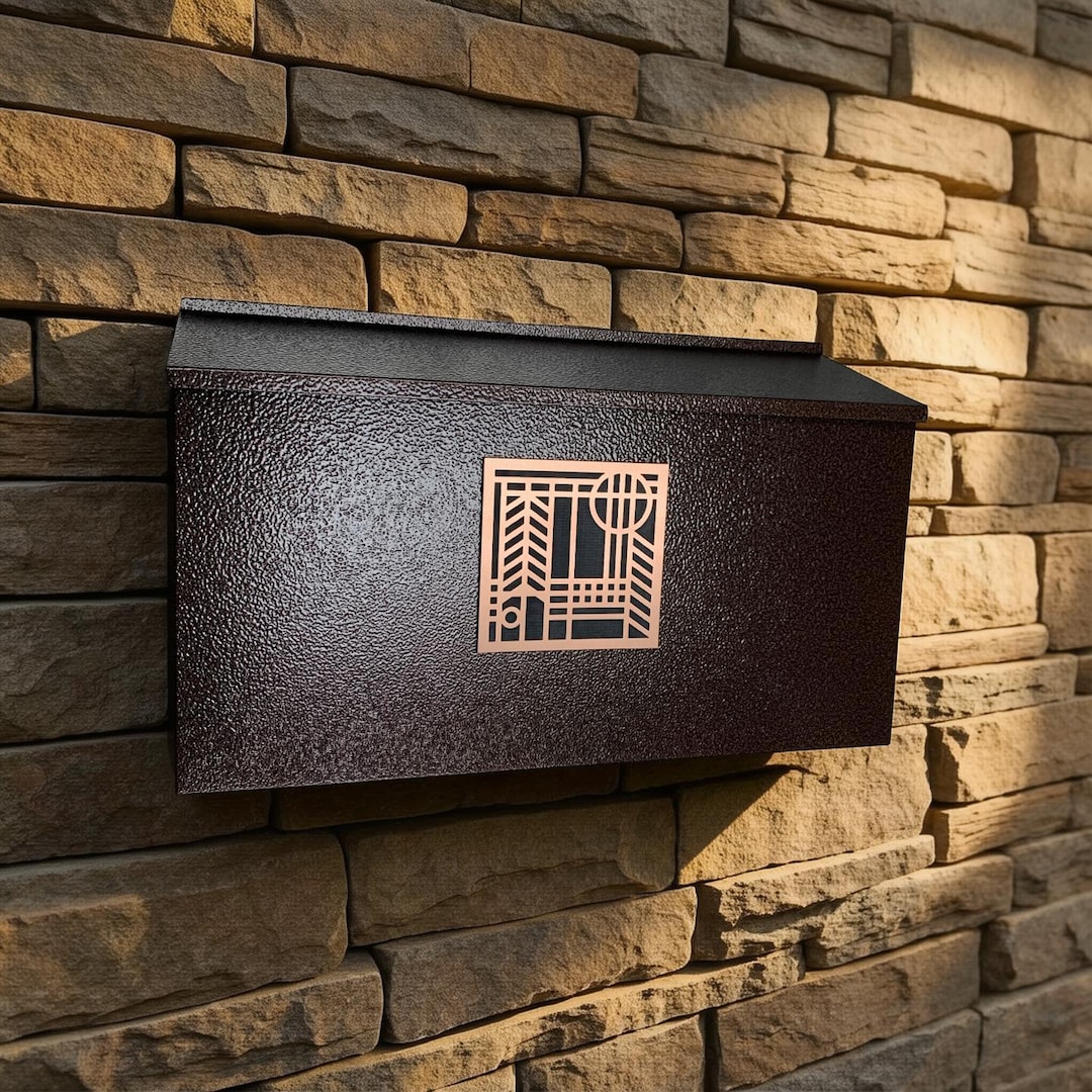 Frank Loyd Wright, Craftsman Bungalow, Large Mailbox, Hammered Bronze ...